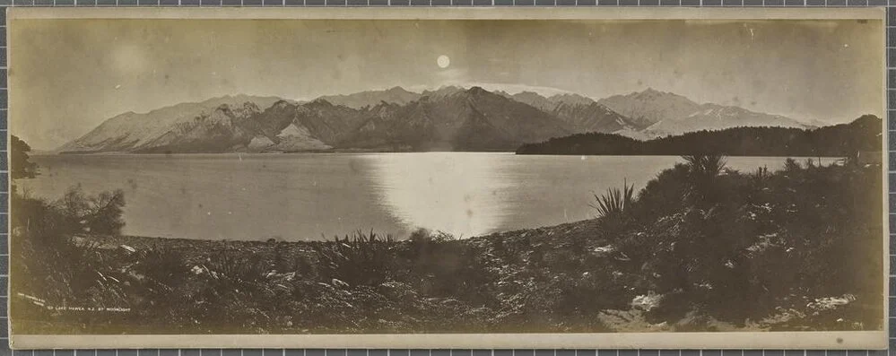 Lake Hawea, N.Z. by moonlight | National Library of New Zealand