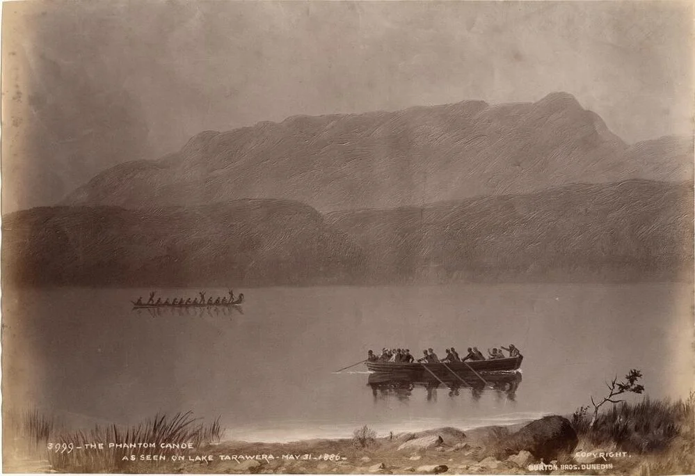 The Phantom Canoe as seen from Lake Tarawera May 31 1886 | National ...