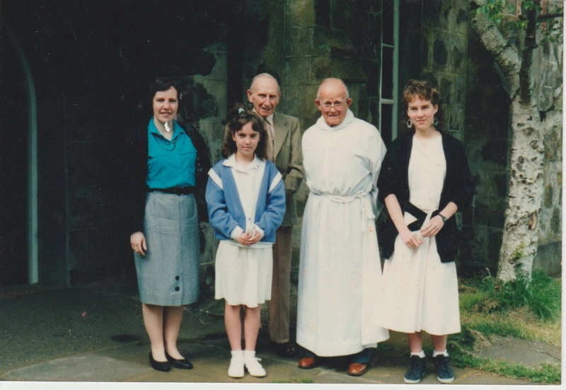 Felicity Hemming, her daughters and her father Phil Crump with Rev ...
