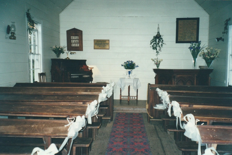 The Howick Methodist Church interior, decorated for a wedding. in the ...