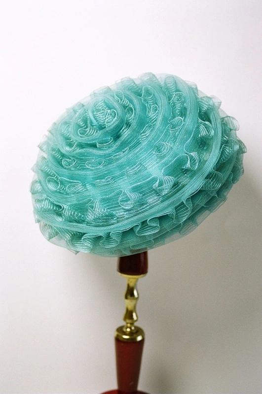 Blue Frilled Ribbon Hat | Record | DigitalNZ