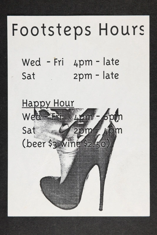 Flyer, Footsteps Club bar | Record | DigitalNZ