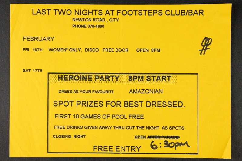 Flyer, Footsteps Club bar | Record | DigitalNZ