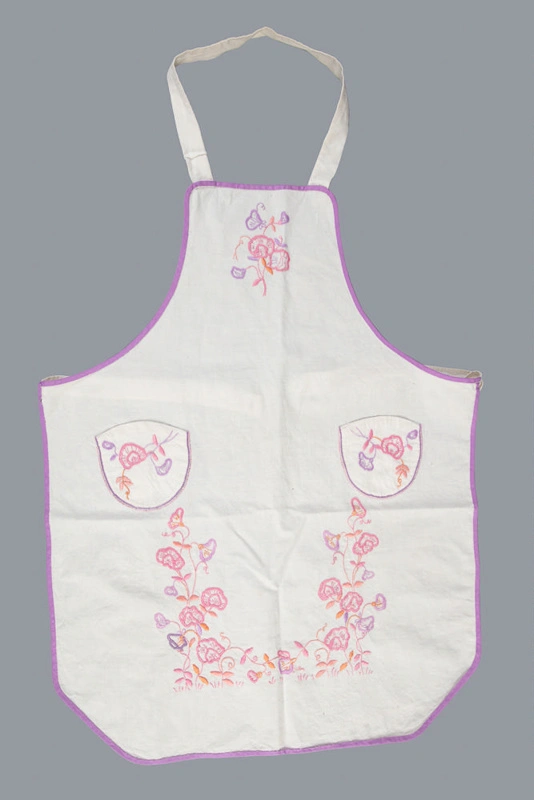 Apron, Floral Design with Purple Binding | Record | DigitalNZ