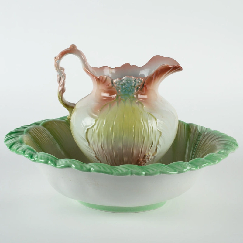 Jug & Basin Set, Leaf Design | Record | DigitalNZ