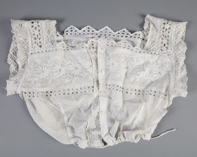 Camisole, Corset Cover Broderie Anglaise with Tie Waist | Record | DigitalNZ