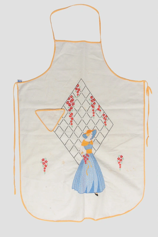 Apron, 'Crinoline Lady' with Trellis | Record | DigitalNZ