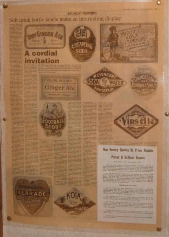 Laminated Newspaper Clipping - Drink Labels | Record | DigitalNZ