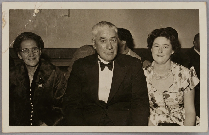 Photograph, Trio at a formal function | Record | DigitalNZ