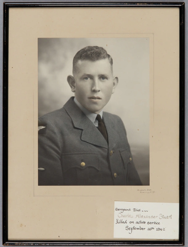 Framed photograph, Sergeant Pilot Charles Alexander Stuart | Record ...