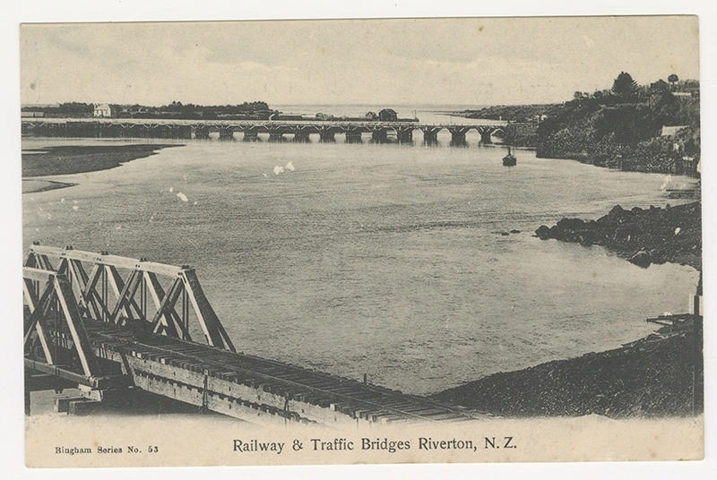 Photographic postcard, Railway and Traffic Bridge Riverton | Record ...