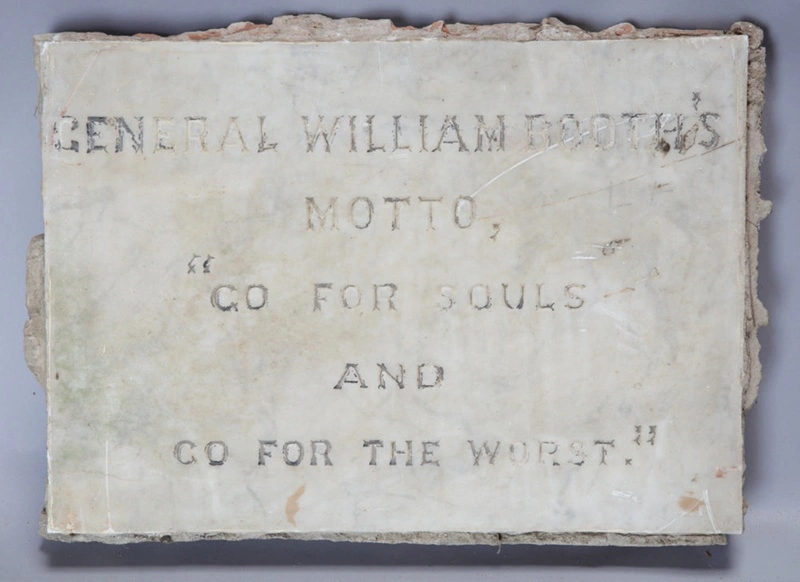 Plaque, Marble, Salvation Army, William Booth Memorial Hall | Record ...