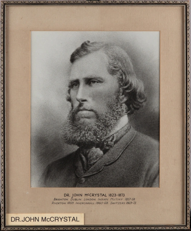 Framed photograph, Dr. John McCrystal | Record | DigitalNZ