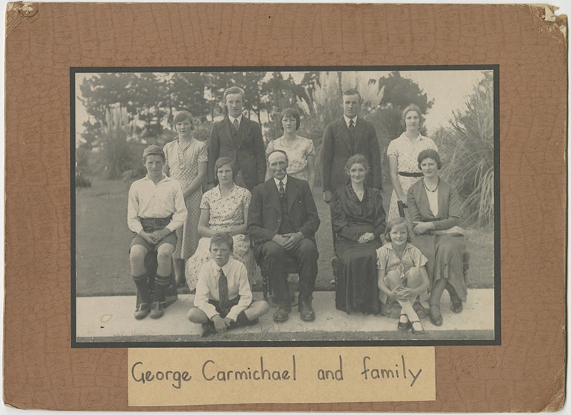 Photograph, George & Elizabeth Carmichael and family | Record | DigitalNZ