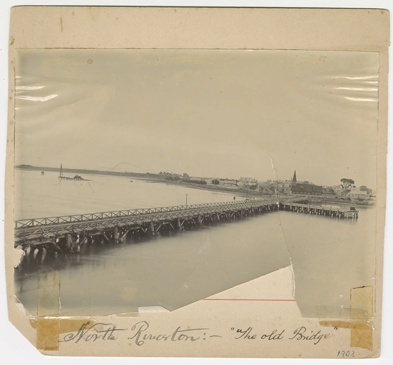 Photograph, North Riverton 'The Old Bridge 1902' | Record | DigitalNZ