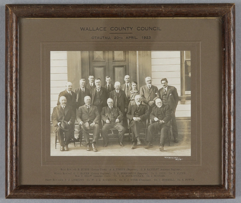 Framed photograph, Wallace County Council | Record | DigitalNZ