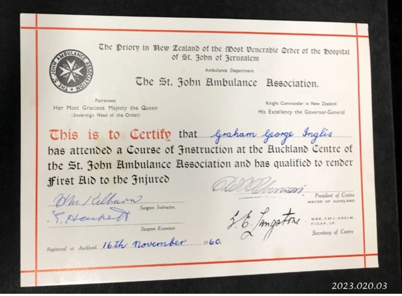 Certificate, First Aid | Record | DigitalNZ