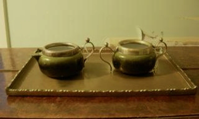 Brass Tray - Jug & Sugar Bowl Set | Record | DigitalNZ