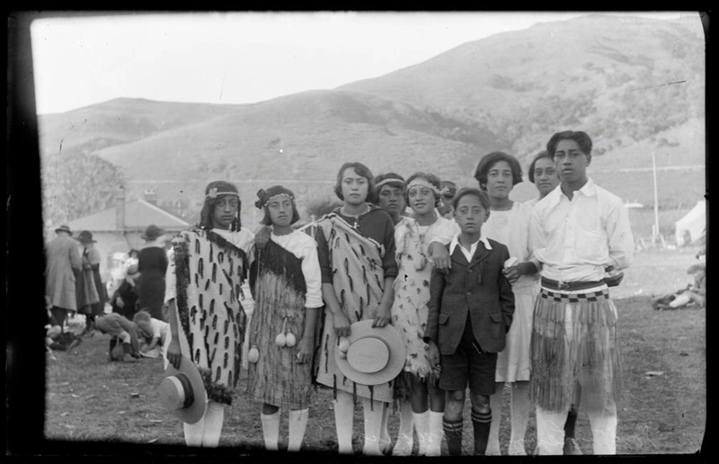 Nine Māori children at Port Levy. | Record | DigitalNZ