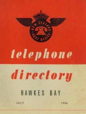 Hawke’s Bay Telephone Directory 1956 | Record | DigitalNZ