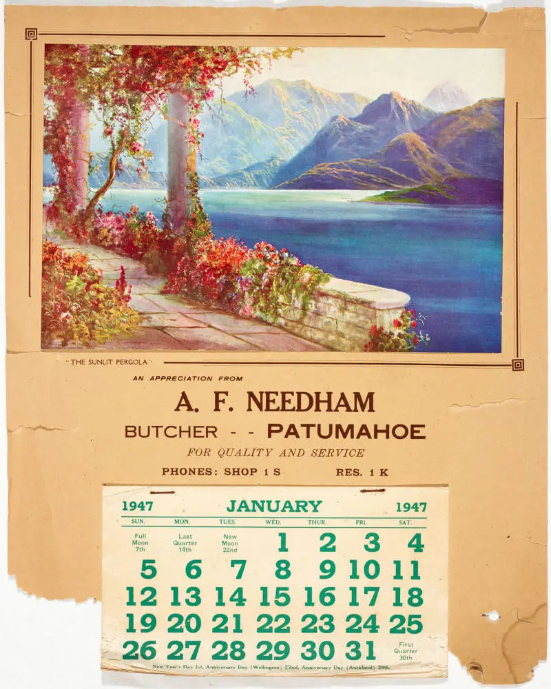 Calendar, Patumahoe, 1947 | Record | DigitalNZ