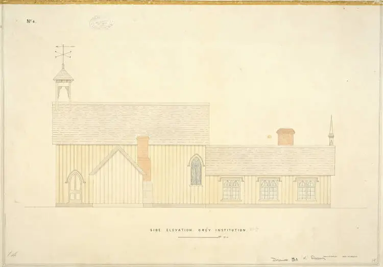 Side elevation. Grey Institution | Record | DigitalNZ