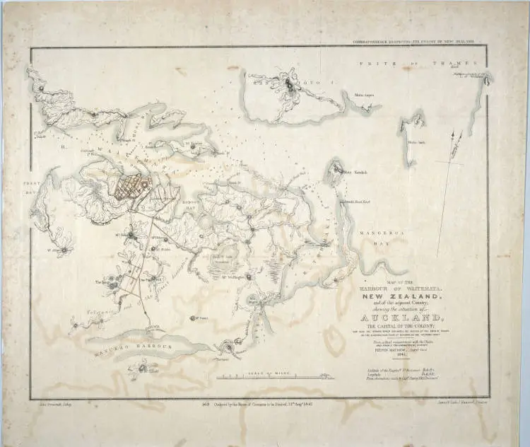 Map of the Harbour of Waitemata, New Zealand, and of the adjacent ...