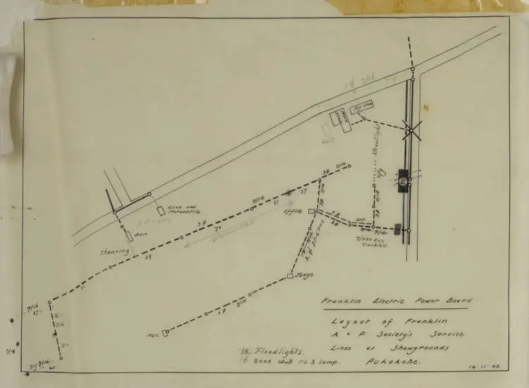 Layout of Franklin A&P Society's Service Lines at Showgrounds Pukekohe ...
