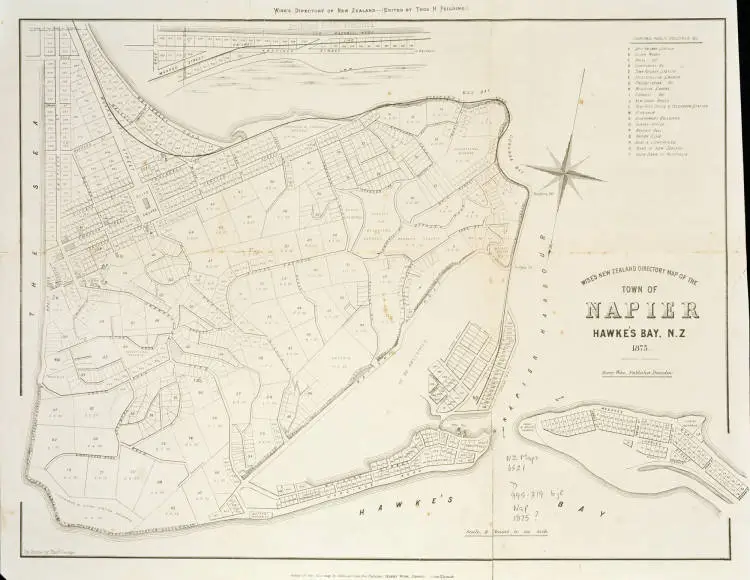 Wise's New Zealand directory map of the town of Napier, Hawke's Bay, N ...