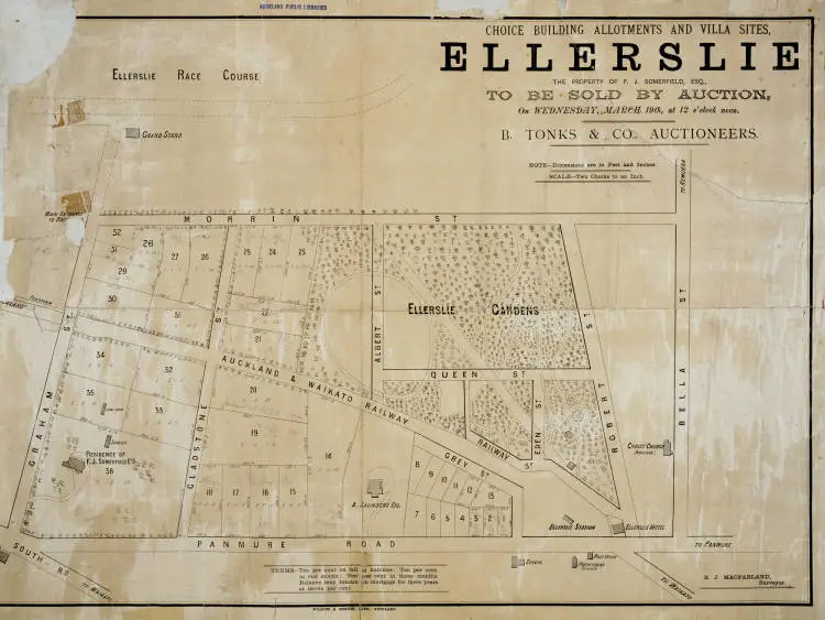 Choice building allotments and villa sites, Ellerslie, the property of ...