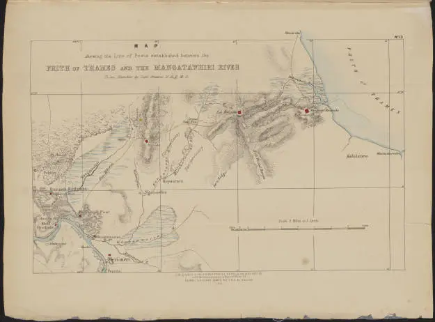 Map shewing the line of posts established between the Frith of Thames ...