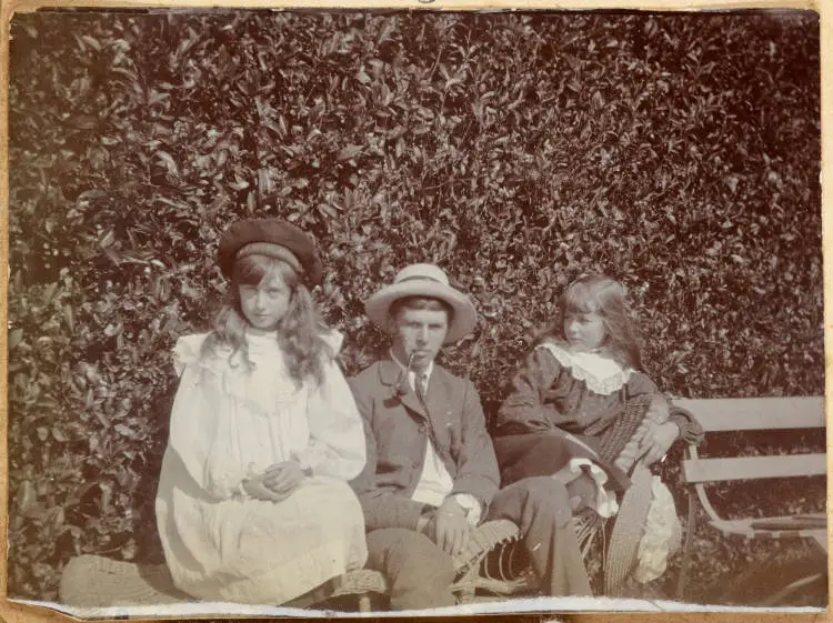 Nevil and Sidney Thorne George with Betty Grierson | Record | DigitalNZ