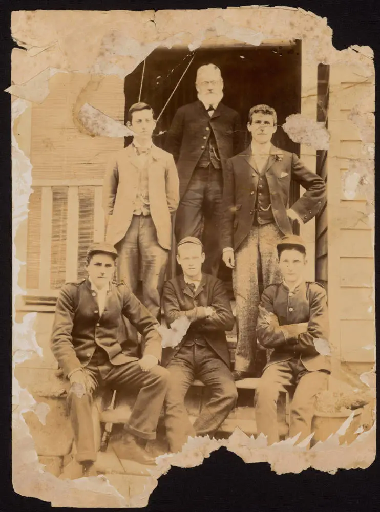 Onehunga Post and Telegraph Office staff, Queen Street, 1896 | Record ...