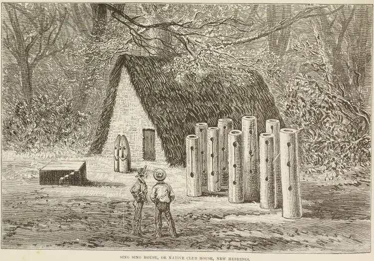 Sing sing house, or native club house, New Hebrides | Record | DigitalNZ