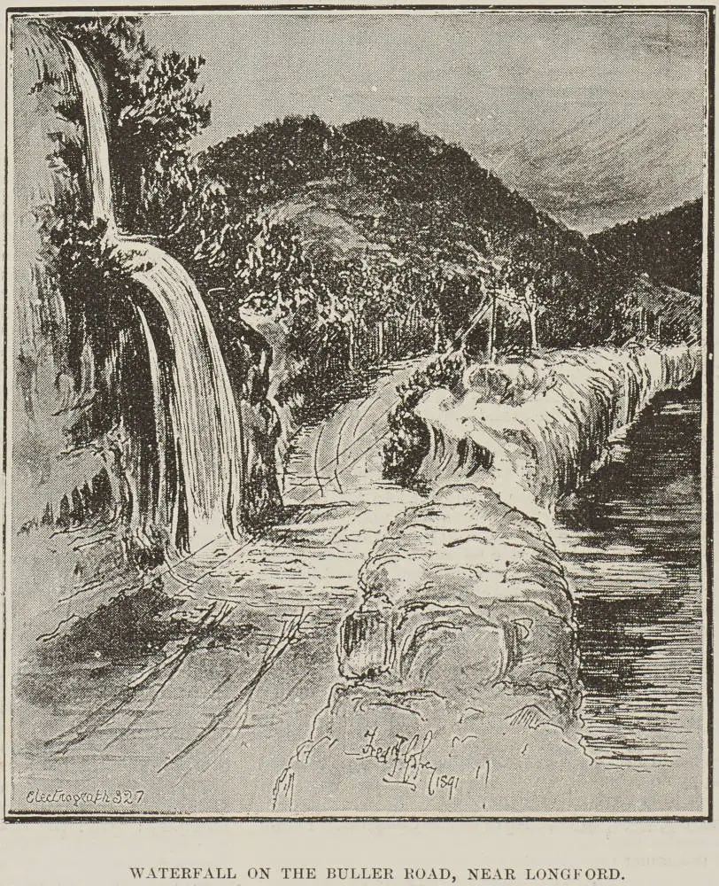 Waterfall on the Buller road, near Longford | Record | DigitalNZ