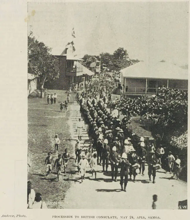 Procession to British Consulate, May 24, Apia, Samoa | Record | DigitalNZ