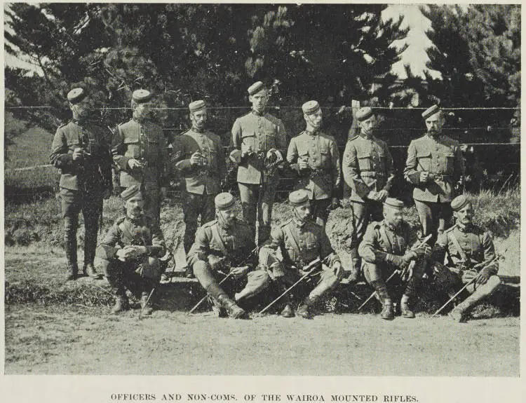 Officers and non-coms. of the Wairoa Mounted Rifles | Record | DigitalNZ