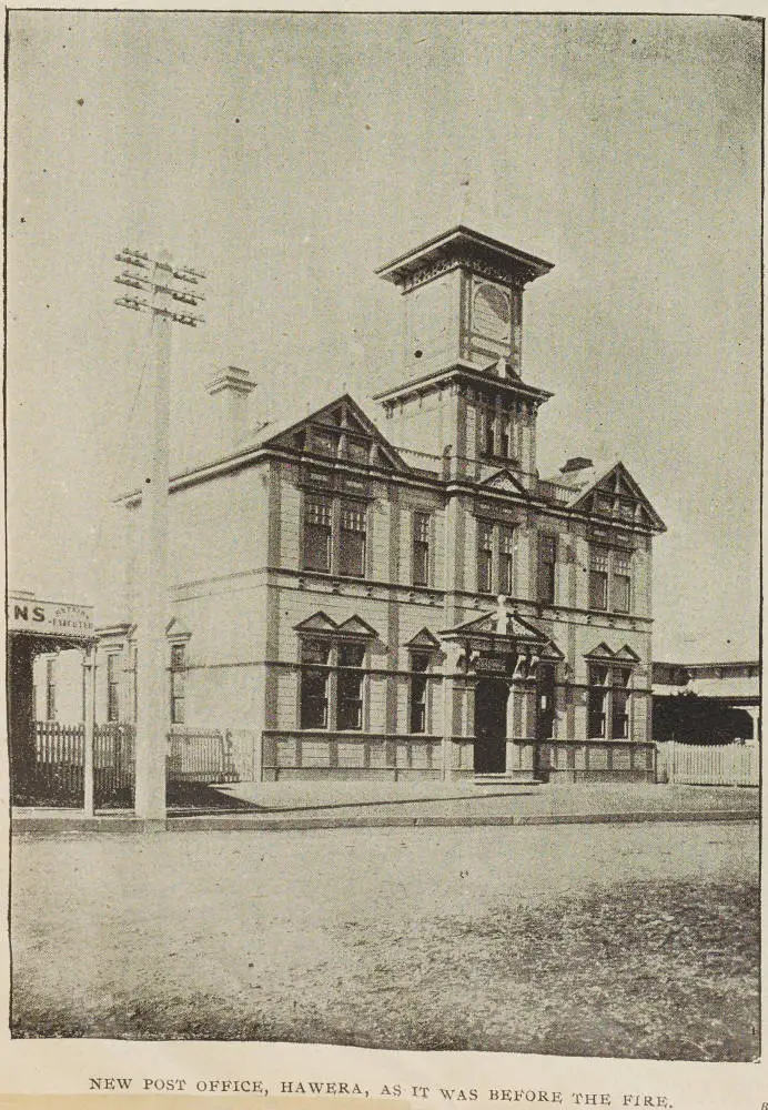 New Post Office, Hawera, as it was before the fire | Record | DigitalNZ