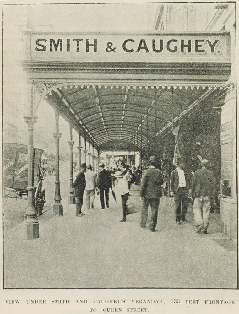 View under Smith and Caughey's verandah, 133 feet frontage to Queen Street | Record | DigitalNZ