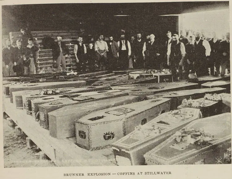 Brunner explosion - Coffins at Stillwater | Record | DigitalNZ