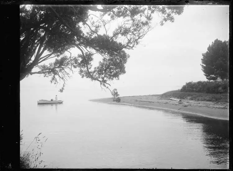 Two women in a rowing boat, Deep Creek, Torbay | Record | DigitalNZ
