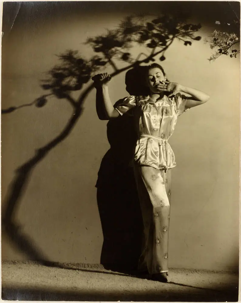 Anne McKeever in pyjamas, 1950 | Record | DigitalNZ