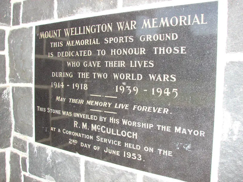 Mt Wellington War Memorial Reserve, Panmure, commemorative plaque, 2014 ...