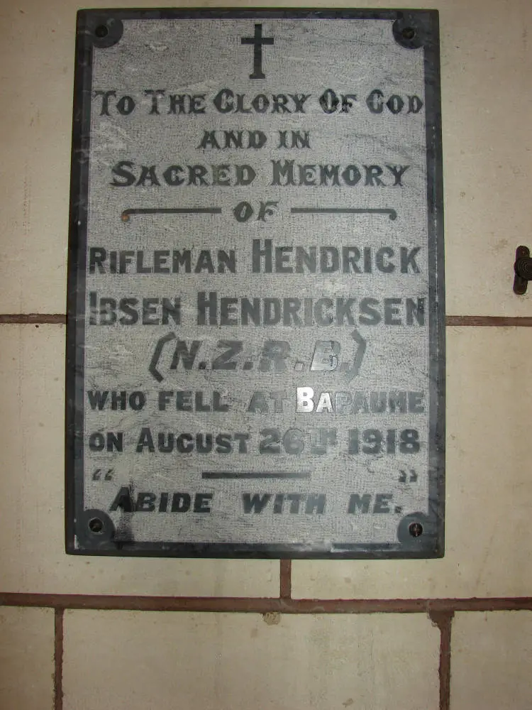 St Matthew-in-the City, Auckland, Hendricksen memorial tablet, 2014 ...