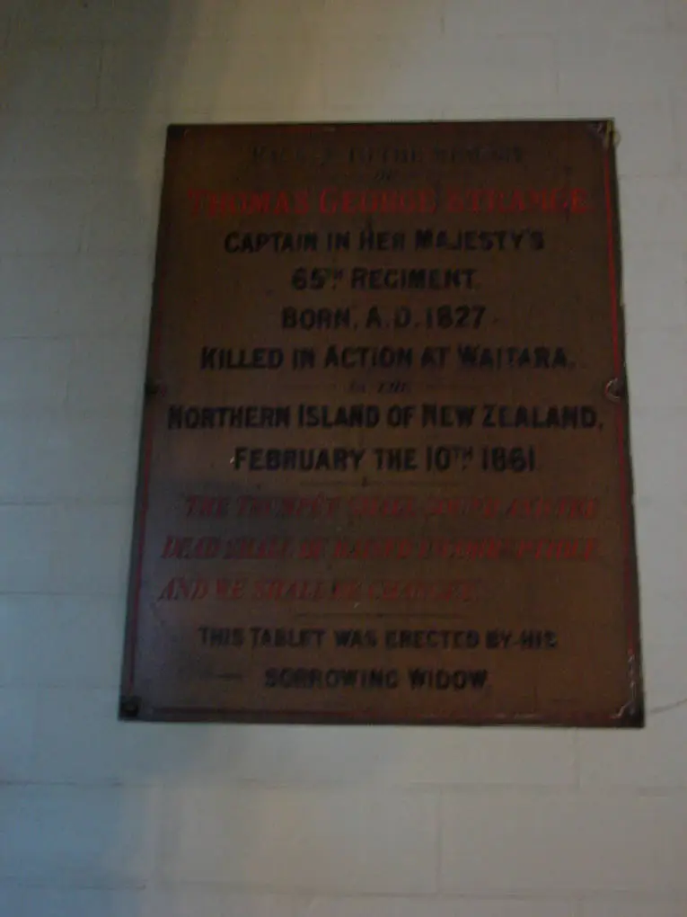 St Paul's Church, Symonds Street, Thomas George Strange plaque, 2014 ...