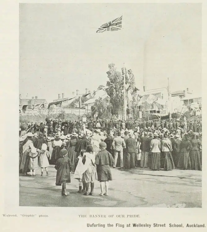 Unfurling the flag at Wellesley Street School in Auckland | Record ...
