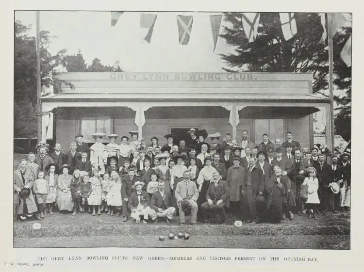 The Grey Lynn Bowling Club's new green - members and visitors present ...