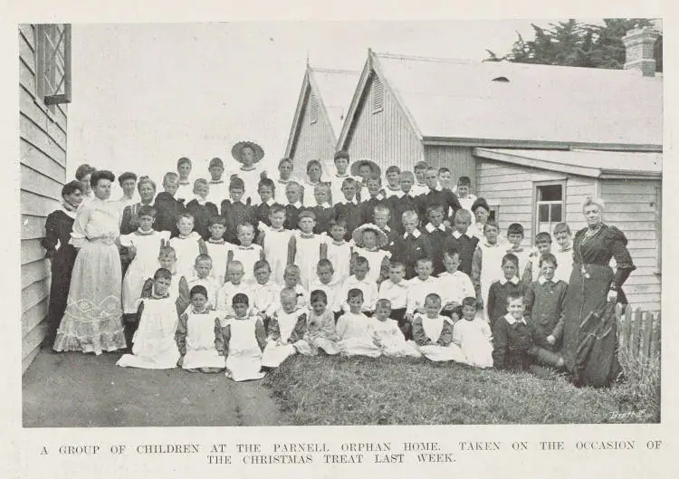 A group of children at the Parnell Orphan Home. Taken on the occasion of the Christmas treat ...