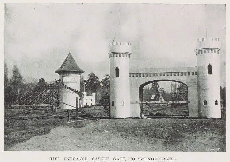 The entrance castle gate, to 'Wonderland' | Record | DigitalNZ