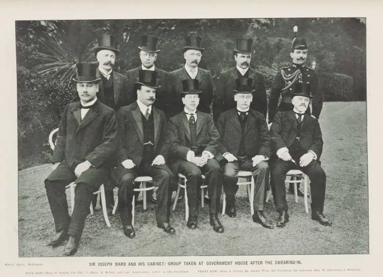 Sir Joseph Ward and his Cabinet: group taken at Government House after ...